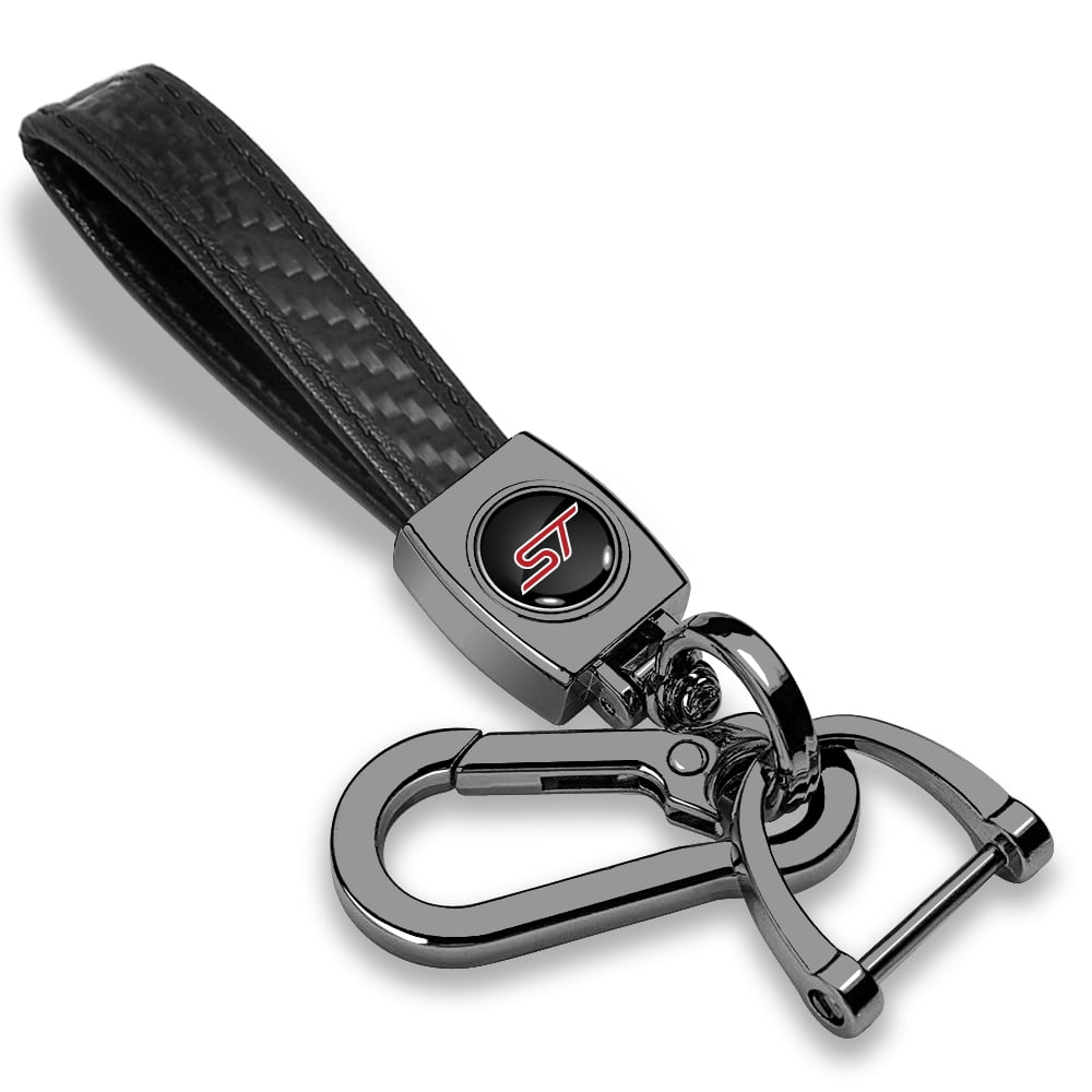 iPick Image for Ford ST Logo in Black on Real Carbon Fiber Loop-Strap ...