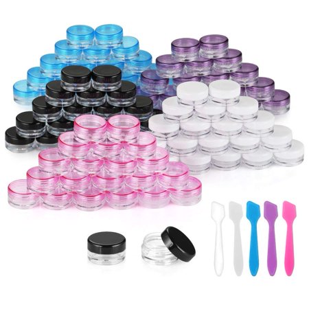 50 Pieces 3g Empty Clear Plastic Sample Containers with Lids Cosmetic ...