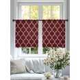 Deep Red Morocco Sheer Curtains 54 Inch Length 2 Panels Set, Retro ...
