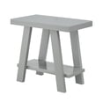 LIANGKA Athens Contemporary Gray Wood Shelf Side Table Rectangular ...