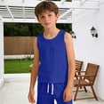 Boys Tank Tops Solid Color Sleeveless Round Neck Waffle Texture Chest ...