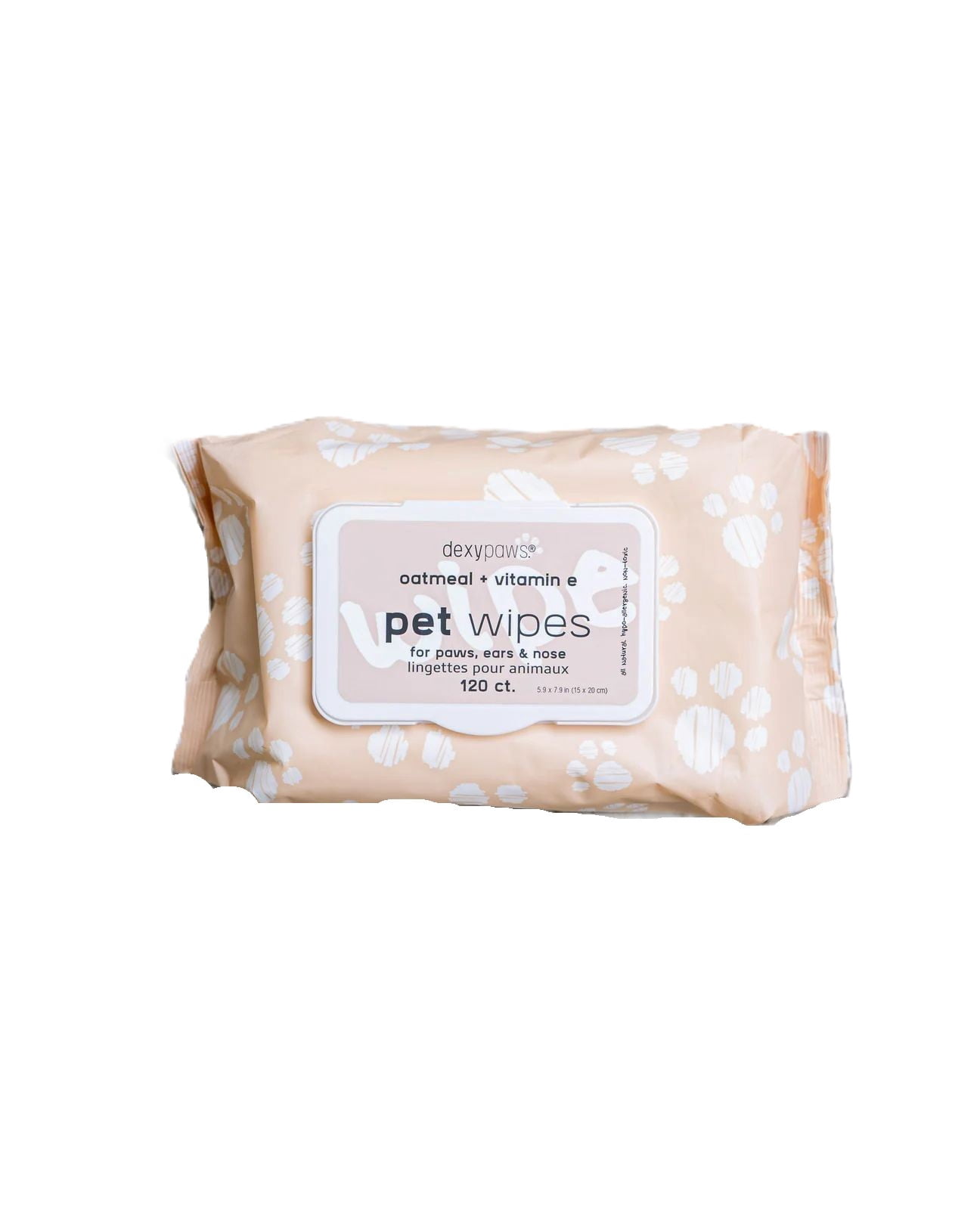 Dexypaws Cleansing Wipes Pouch 120 Wipes - Oatmeal and Vitamin E for ...
