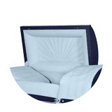 Titan Orion Series Steel Casket - Dark Blue Finish with Light Blue ...