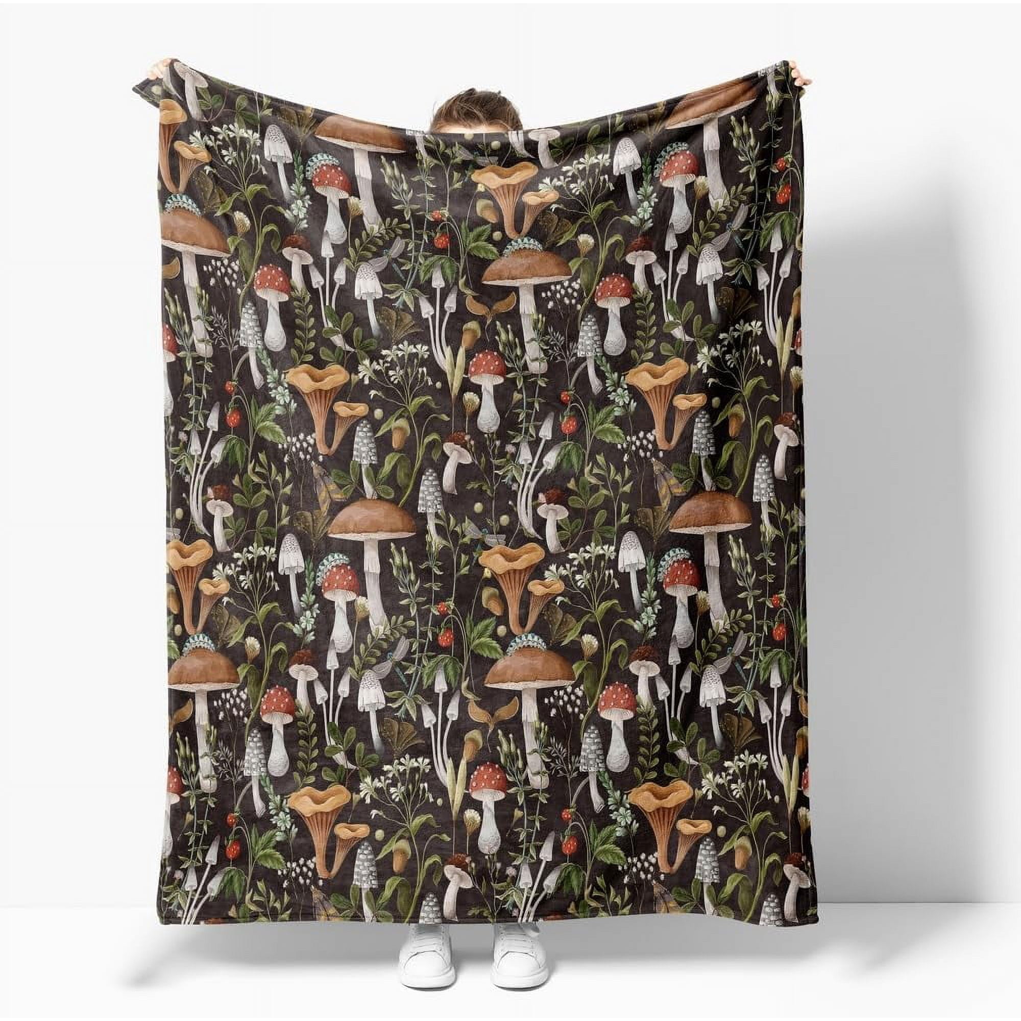 Click here for Walfour Boho Mushroom Print Blanket rustic Soft Fl... prices