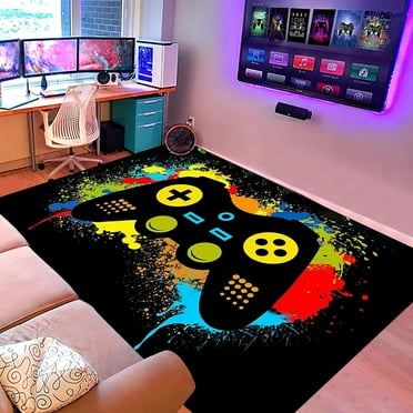 Gaming Rug for Boys Bedroom, Video Game Carpet with Gaming Theme Design ...