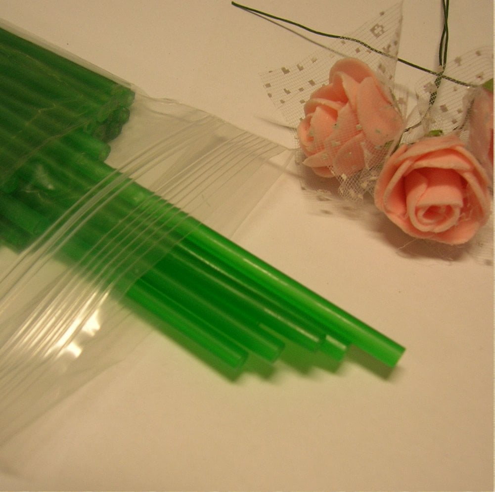 50 Plastic 6"x 5/32" (4mm) Green Lollipop Sticks for Cake Pops or ...