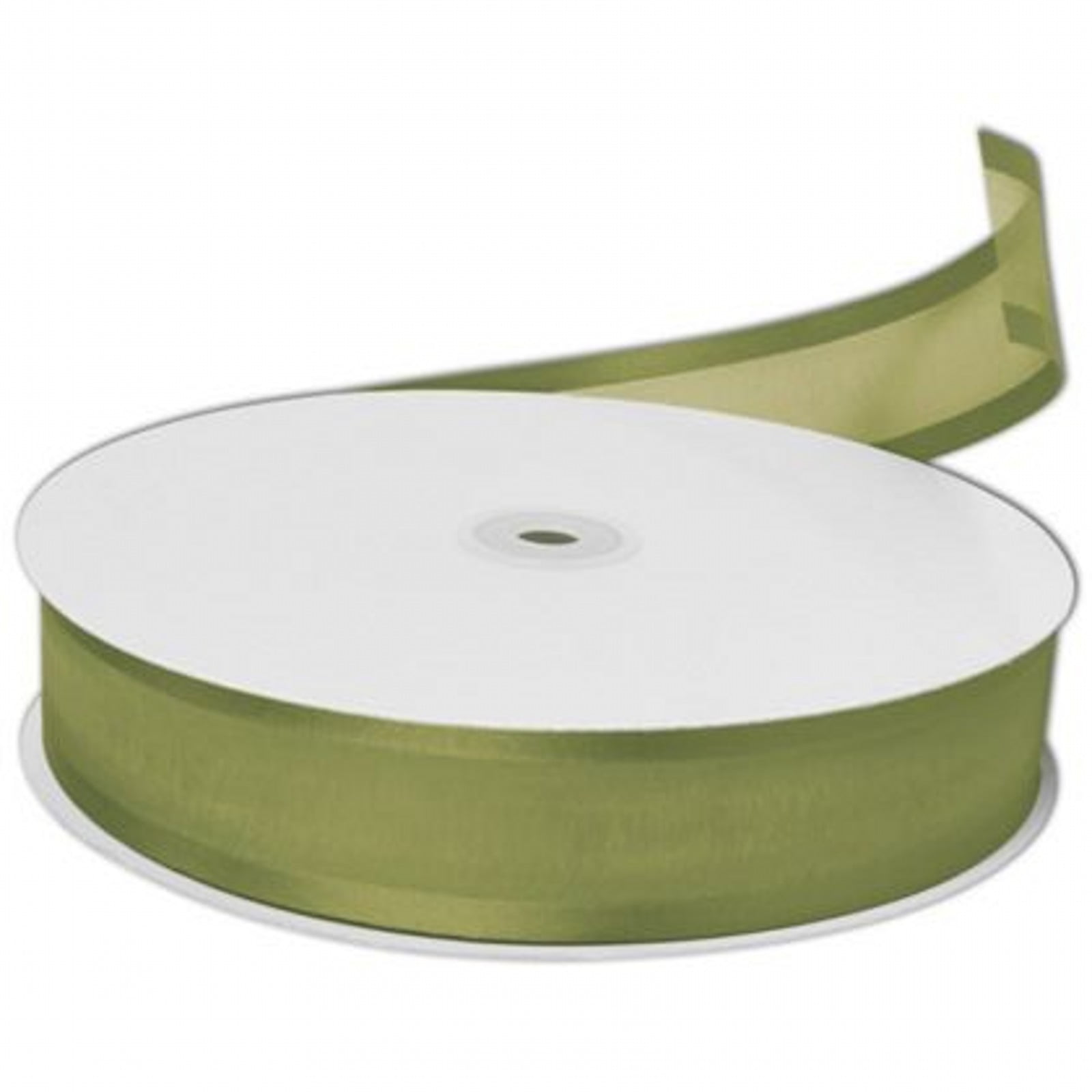 7/8 Inch Organza Satin Edged Ribbon 25 Yards Bolt - Moss/Sage Green ...