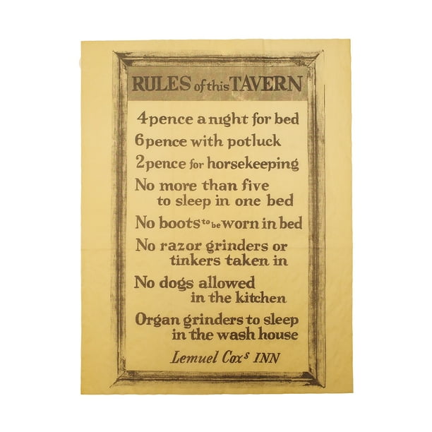 Beer Tavern Rules Parchment Paper Pub Poster Sign Home Bar Decor Man ...