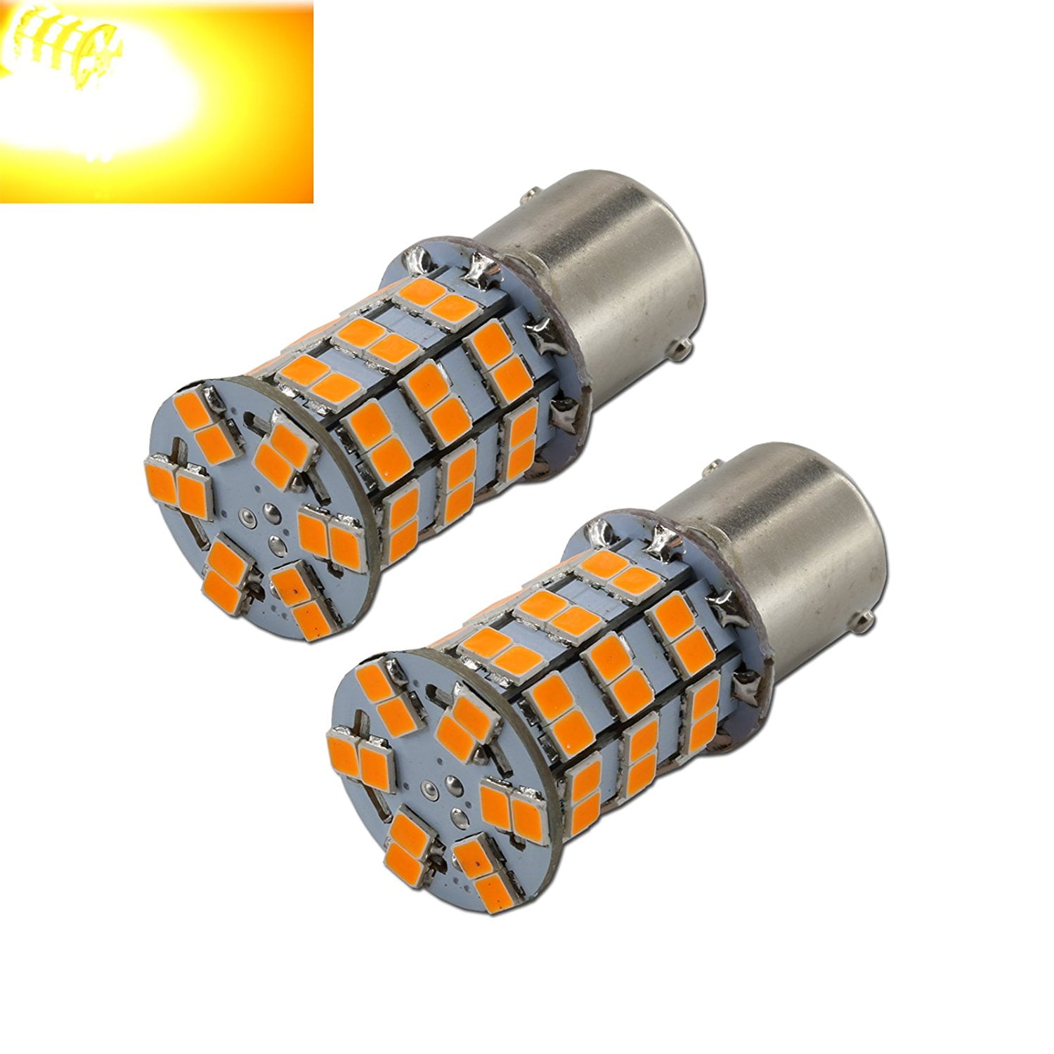 1156 Amber Yellow High Power 2835 Chip 60-LED Turn Signal/Parking Light ...