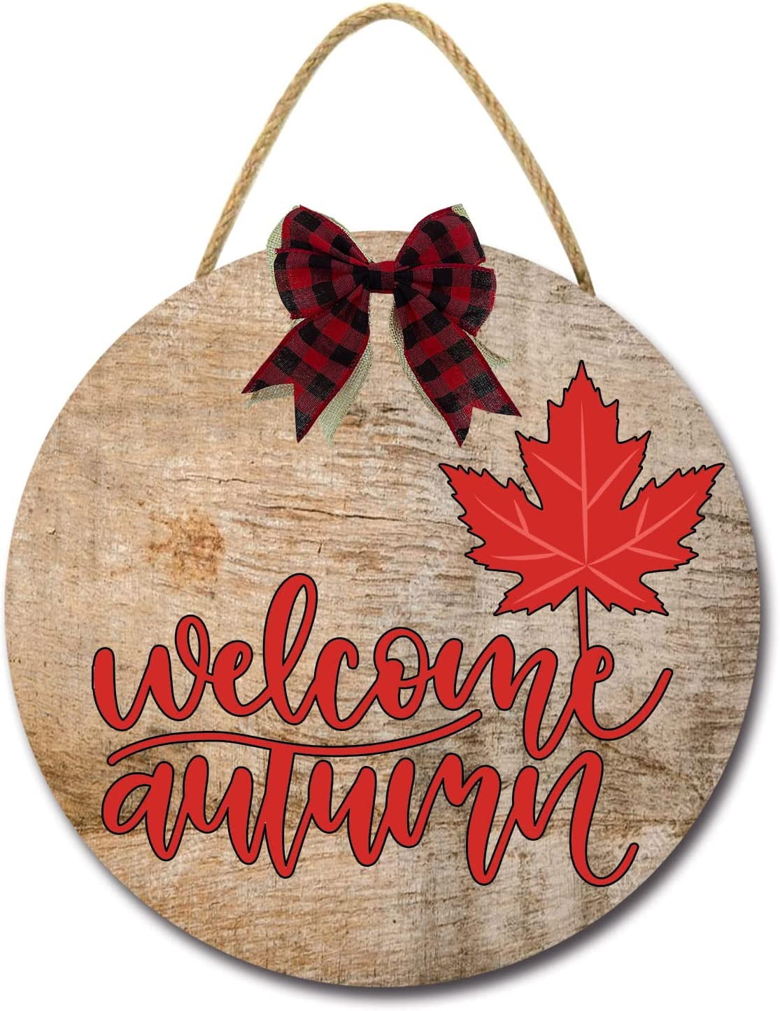 Eveokoki 11" Autumn Welcome Sign Front Door Wreath Decor Porch Harvest ...