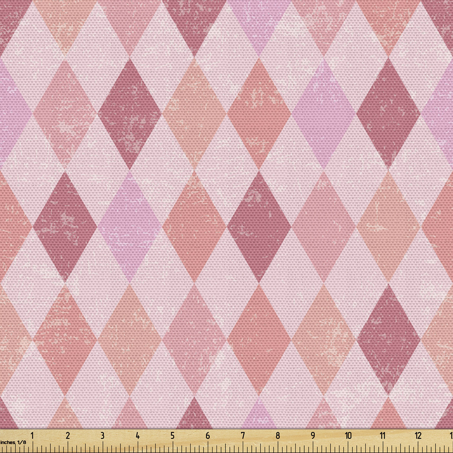 Geometric Fabric by the Yard, Weathered Diamond Form Pattern Rhombus ...
