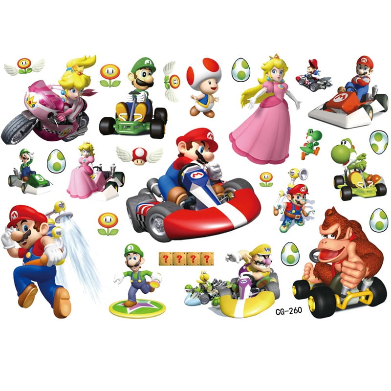 Juego Super Mario Bros Dibujos Animados Tatuaje Temporal Pegatina ...