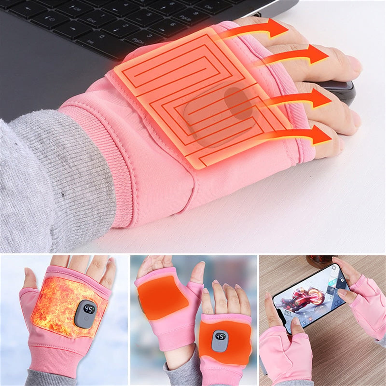 Click here for Vaidha Portable Heating Gloves Fingerless Heated G... prices
