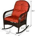 LVUYOYO Rattan Metal Outdoor Wicker Rocking Chair with Cushions for ...