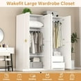 VINFORM Wardrobe Armoire, 4 Door Large Modern Closet Storage Cabinet ...