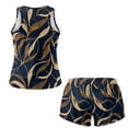 Binienty Leaf Pattern Design Women's Athletic Tank Top Shorts Set for ...