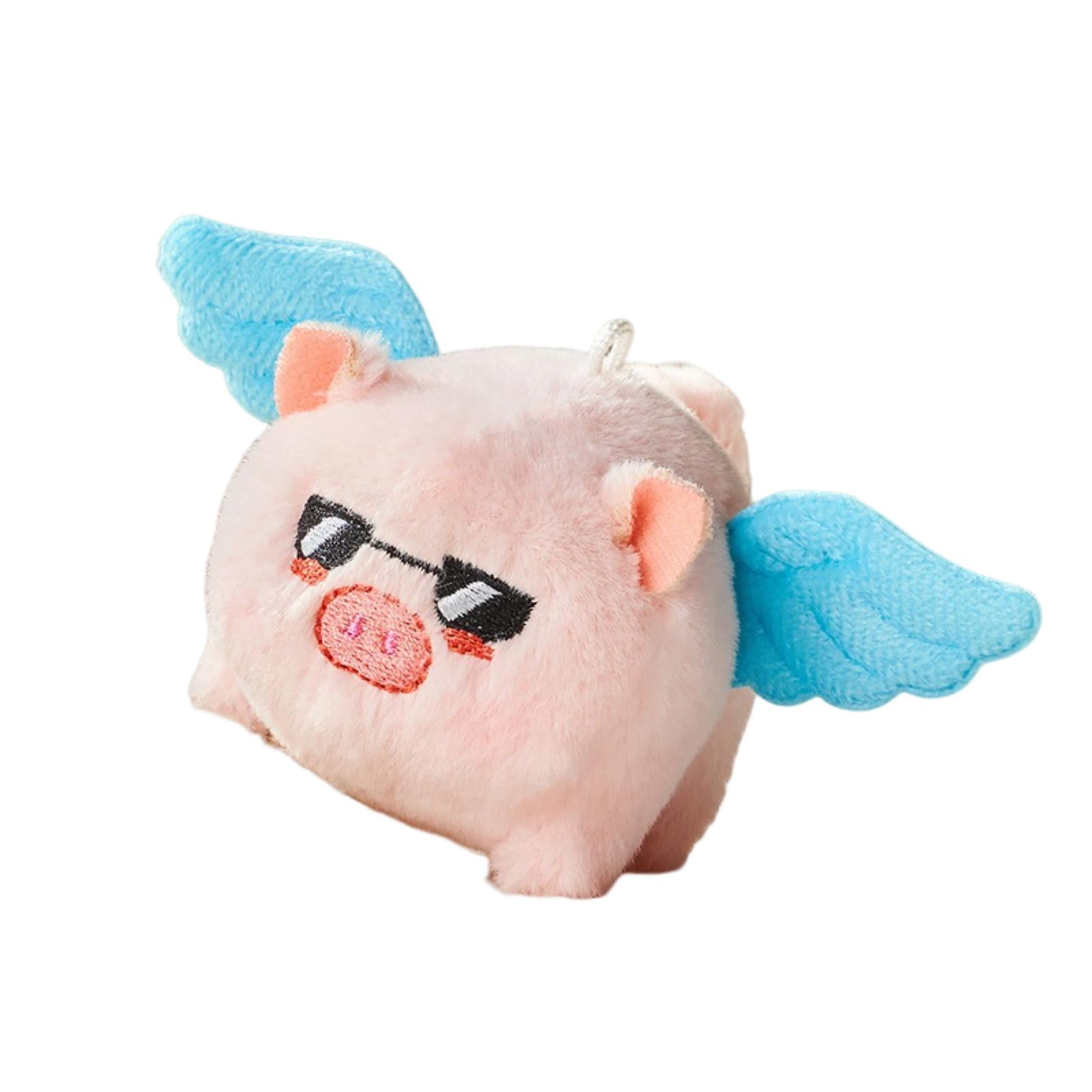 LIWEN Pig Plush Pendant Built-in Sounder Mini Wings Pink Color Flying ...