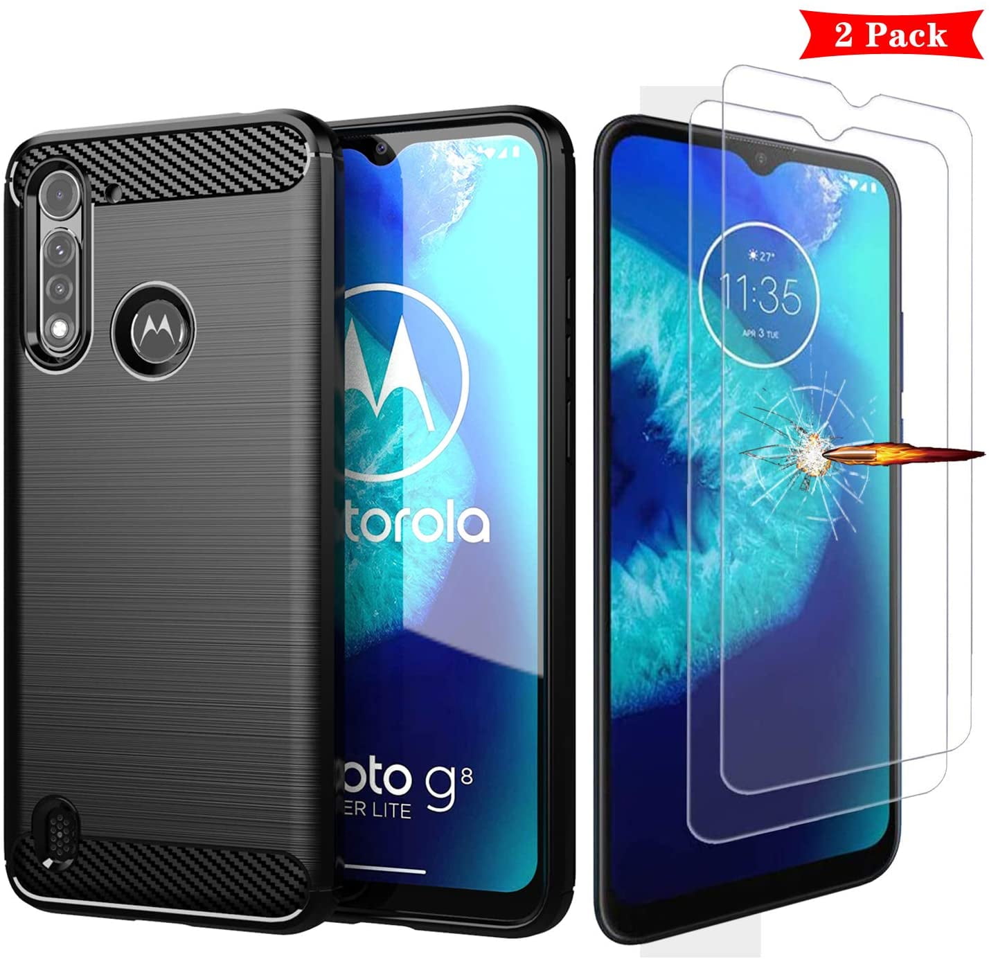 Misd Compatible with The Moto G8 Power Lite Case and Comes with a Moto ...