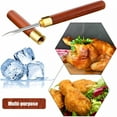 EXLEAF 2026 New 4Pcs 6.1 Inch Stainless Steel Ice Pick Wooden Handle ...