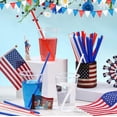 120 Pcs Plastic Straws Red Blue White Star Shaped Straws Patriotic ...
