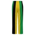 Black Yellow Green Stripes Winter Female Pants Flannel High Waist Women ...