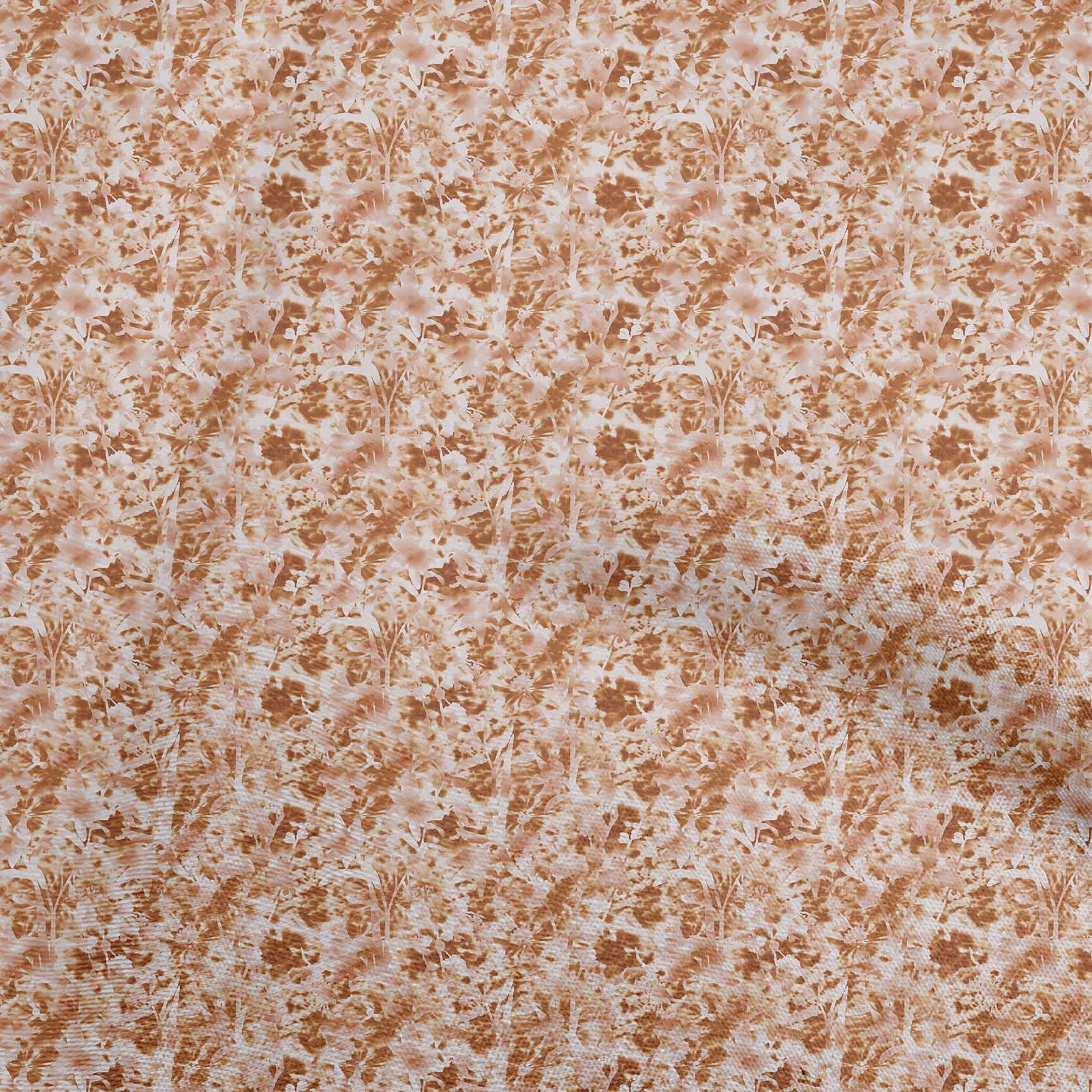 oneOone Cotton Poplin Rust Brown Fabric Asian-Tie & Dye-Floral Diy ...