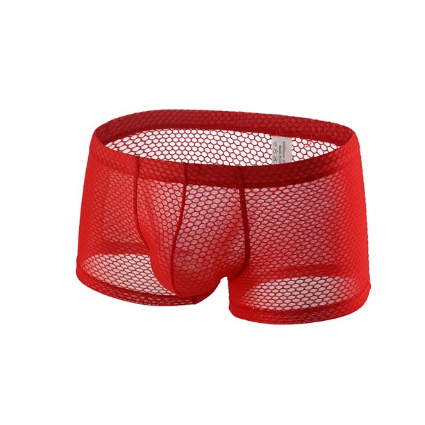 Mens Fishnet Underwear Bulge Enhancing Boxer Briefs See-Through Men ...