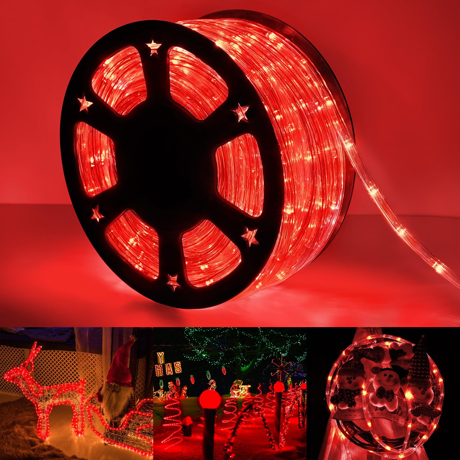Luces LED tipo cuerda Jnaurb de 50 pies para exteriores, impermeables ...