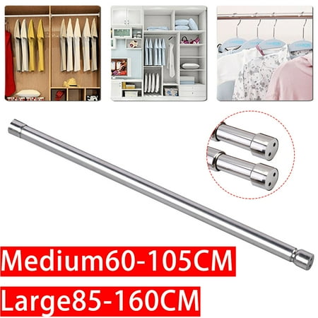 Adjustable 63" Tension Rod Shower Door Curtain Hanging Pole Extensible ...