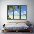 IDEA4WALL Wall Murals for Bedroom Fake Window Beach Blue Window ...