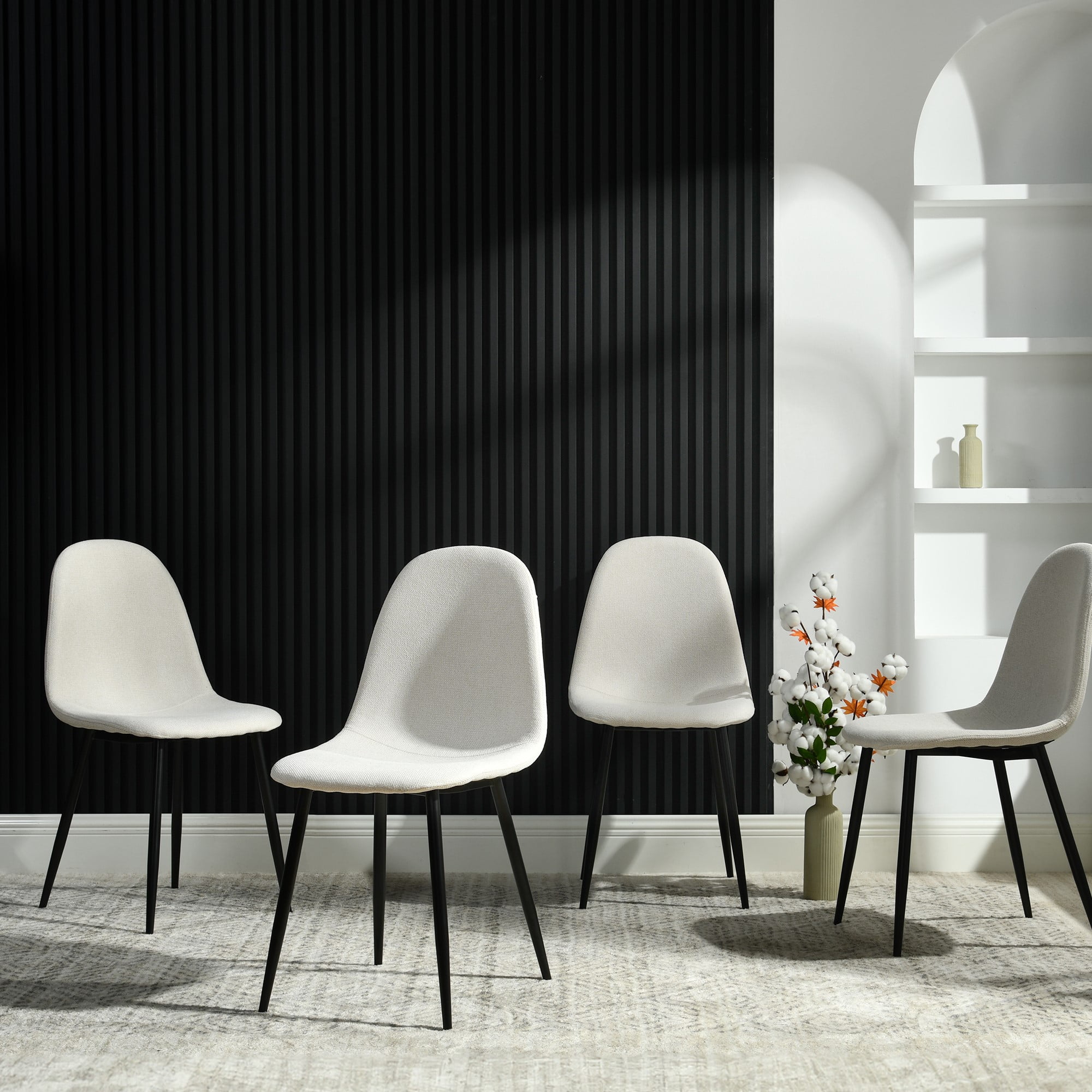 Click here for Homy Casa Set Of 4 Upholstered Accent Chairs With... prices