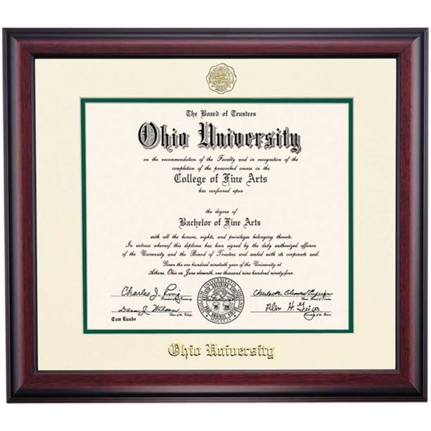OCM Diploma Frame for Ohio University OU, 19" x 21" Bachelors & Masters ...