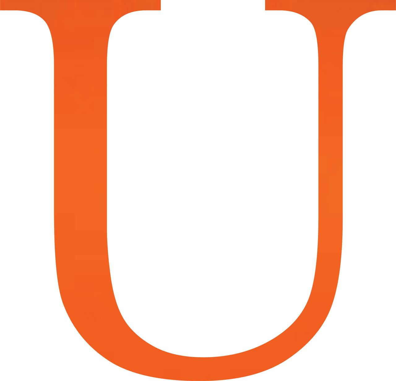 Acrylic Letter U Times, 6'' Tall Fluorescent Orange Acrylic Alphabet ...