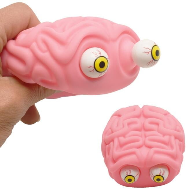 Flippy Brain Squishy Eye Poppin Large Squeeze Fidget-Stress Reliever ...