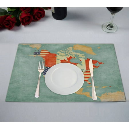 EREHome US Canada outline map North America Placemat Table Mat Cup Mat ...