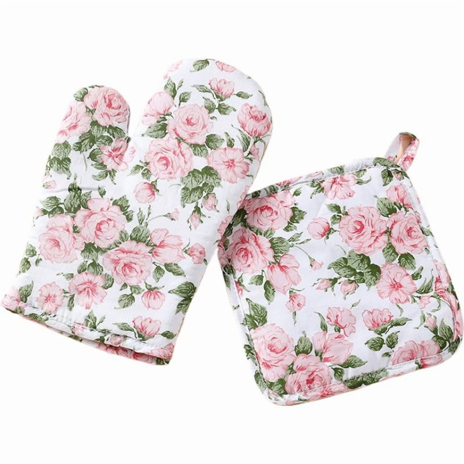 Click here for Brightbuy Oven Mitts Wildflower Leaf Botanical Sil... prices
