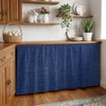 Cabinet Curtain 32''W x 55''L,Vintage Navy Blue Under Sink Curtain ...
