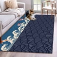 Blue Coastal Washable Rug 3x5 Area Rug for Living Room Bedroom Non Slip ...