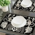 Black Placemats Set of 6 17.7x11.8 Inch Celtic Drakkar Aesthetic Table ...