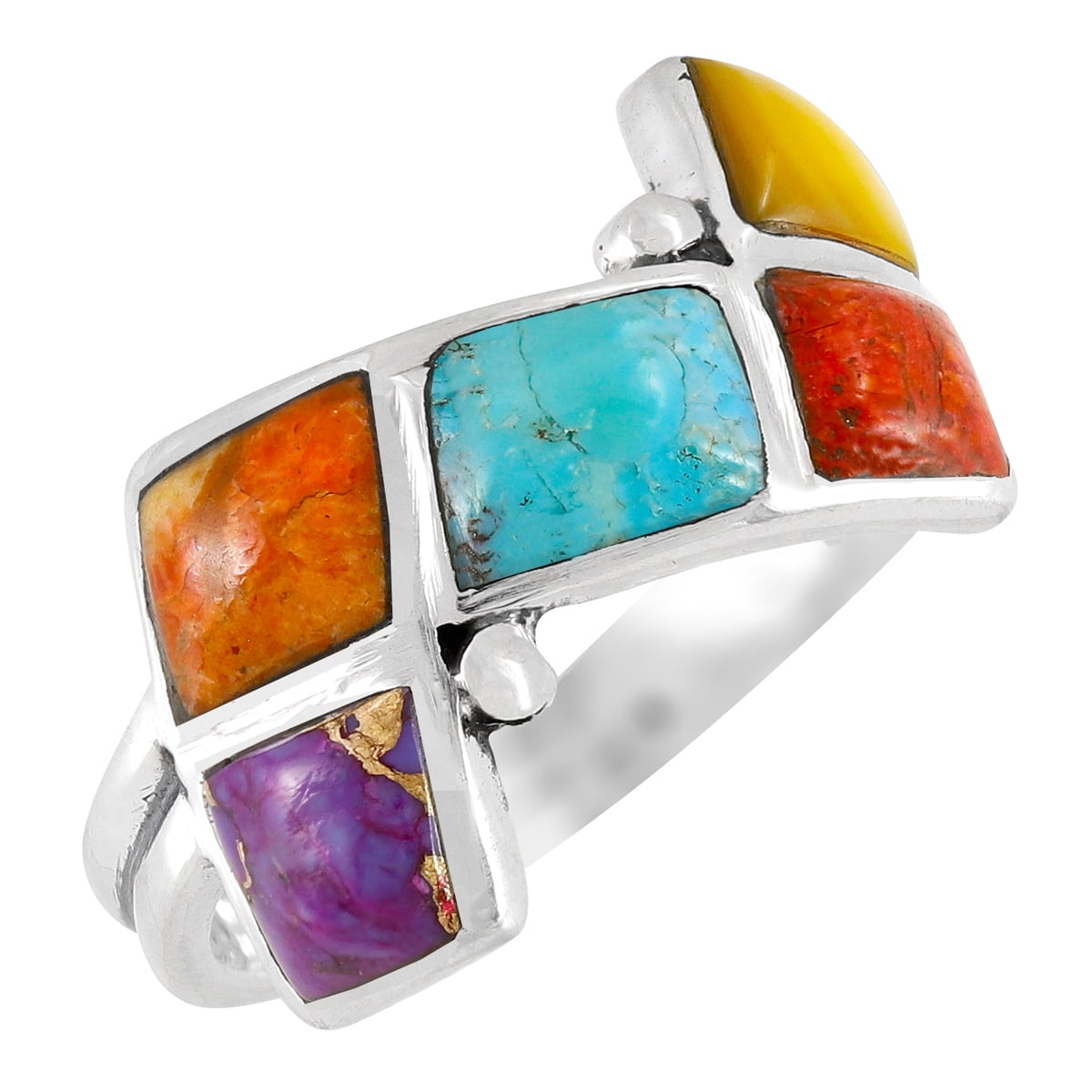 Turquoise Jewelry Ring Multi-Colors for Women Sterling Silver 925 ...