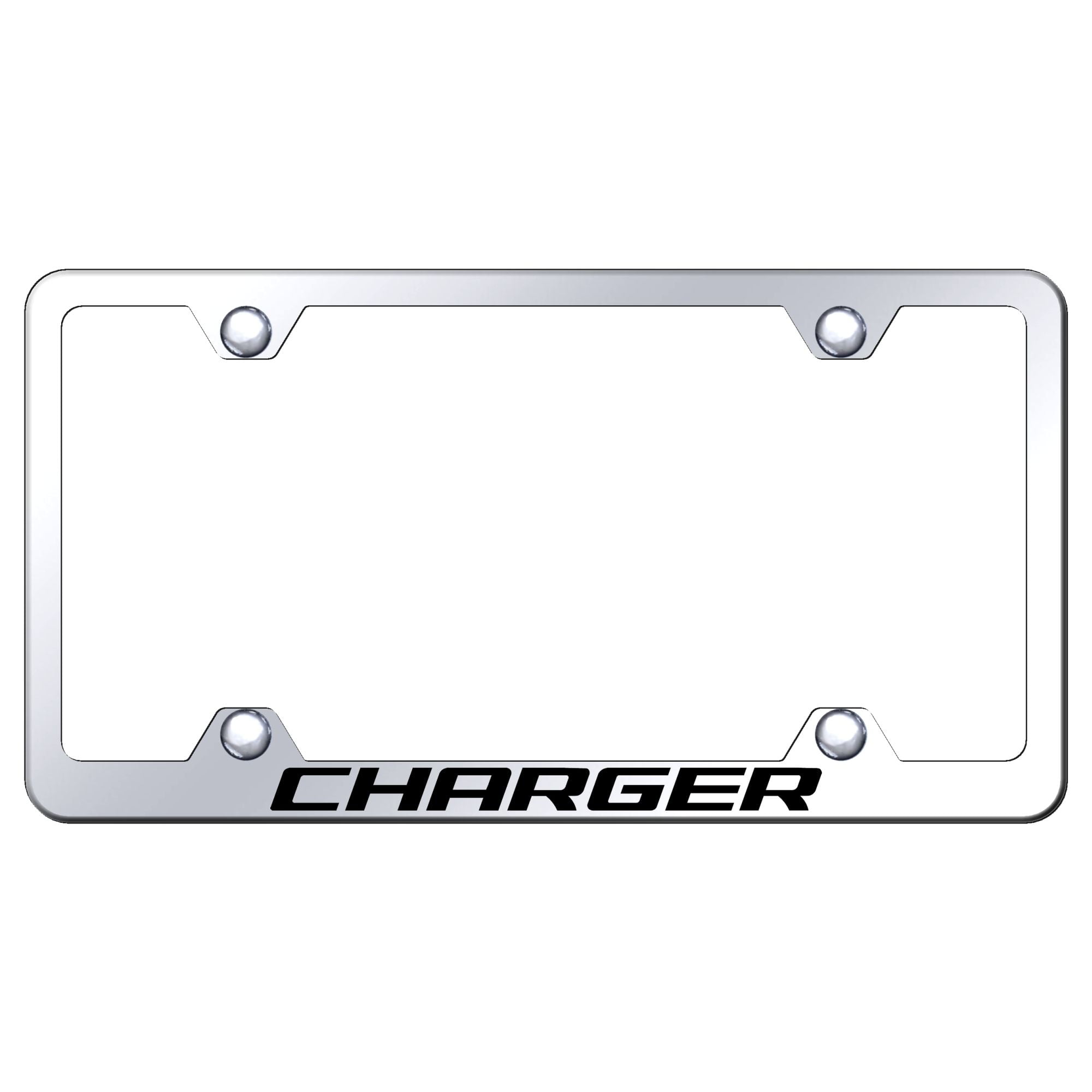 Dodge Charger Laser Etched Logo Wide Body License Plate Frame (Chrome ...