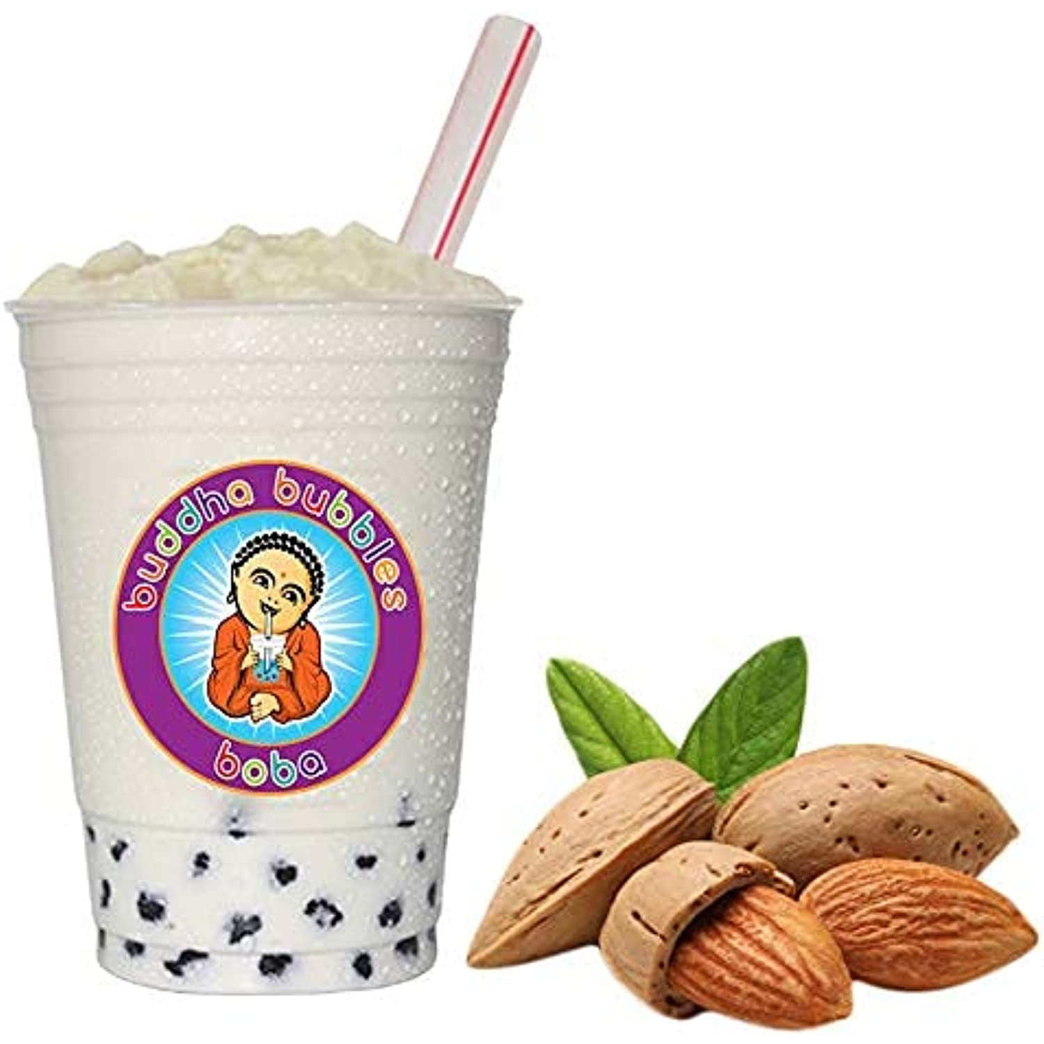 Almond Boba / Bubble Tea Drink Mix Powder By Buddha Bubbles Boba 10 Ounces (283 Grams)