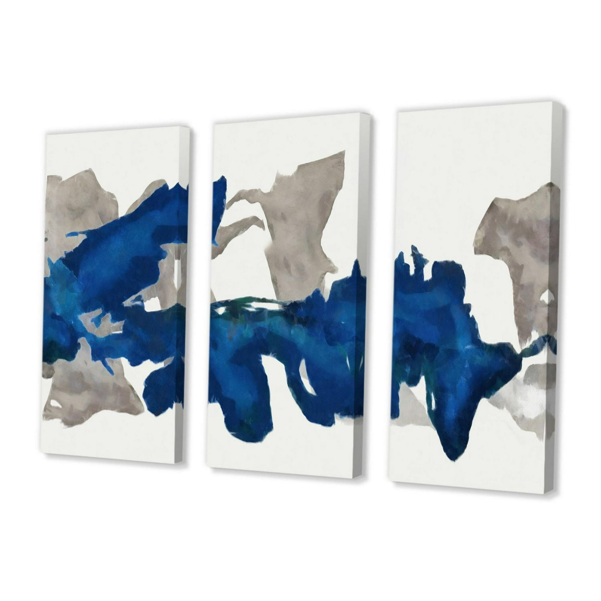 Click here for Designart Gouache Sapphire On Gray Canvas Wall Art... prices