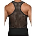 Black Mens Fitted Mesh Fishnet Tank Top Sleeveless Muscle Shirt For ...