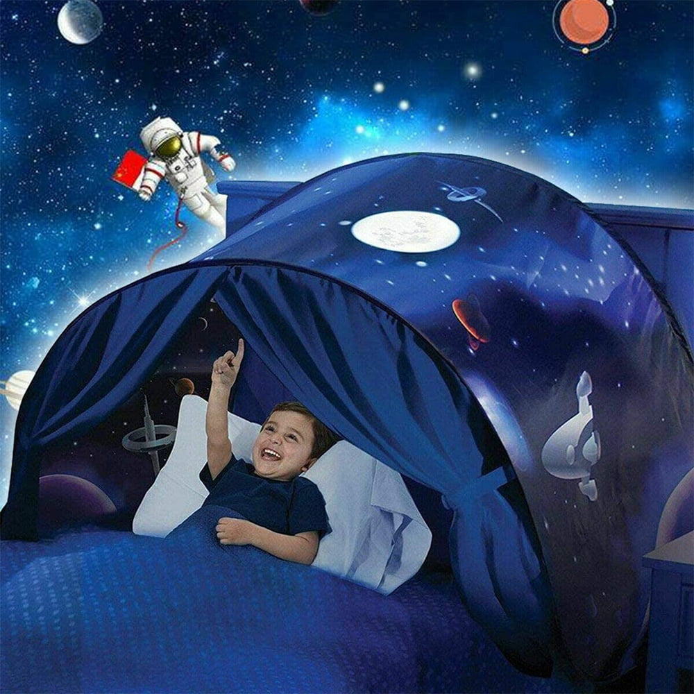 Kids Dream Bed Tent Twin Size - Space Adventure Play Tents Boys Girls ...