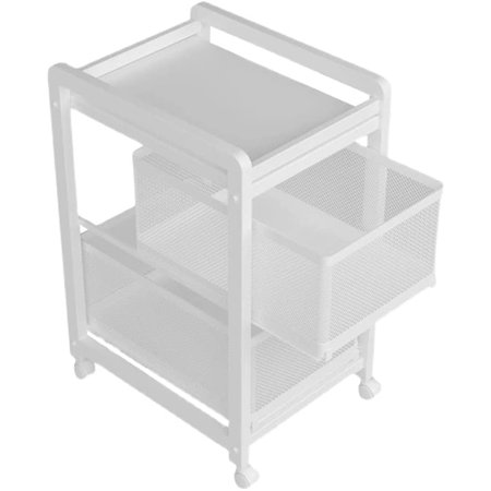cart Rolling Storage Cart White Drawer Storage Rack Movable with Wheels ...