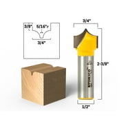 90 Degree X 1" Diameter V Groove Router Bit - 1/2" Shank - Yonico 14996 ...