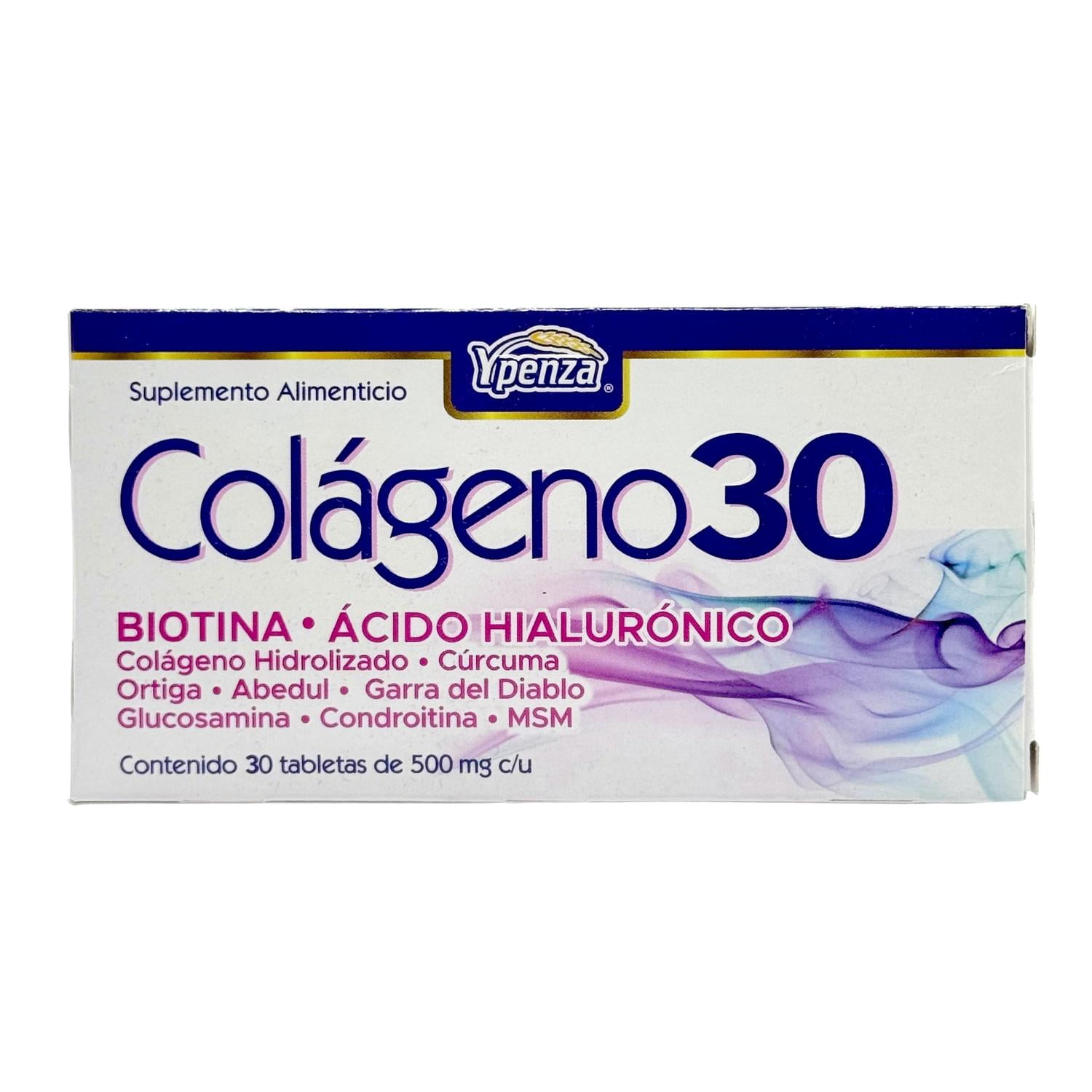 Colageno Hidrolizado Biotina Ácido Hialurónico 30 tabletas Ypenza ...