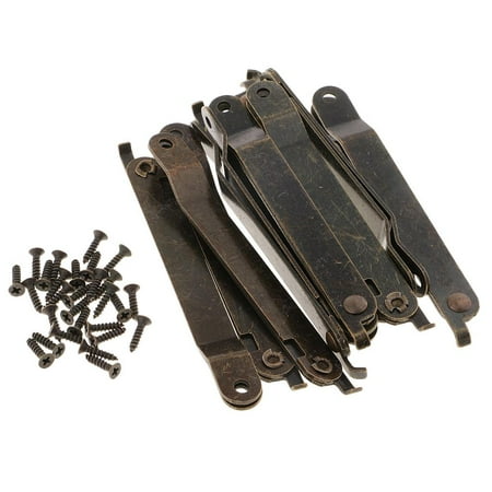 10 Pieces Bronze Antique Wooden Jewelry Box Lid Rotatable Folding ...