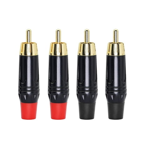 RCA Male Adapter, RCA Audio Phono Connector, Gold-Plated RCA Solder Plug for DIY Audio and Video ...